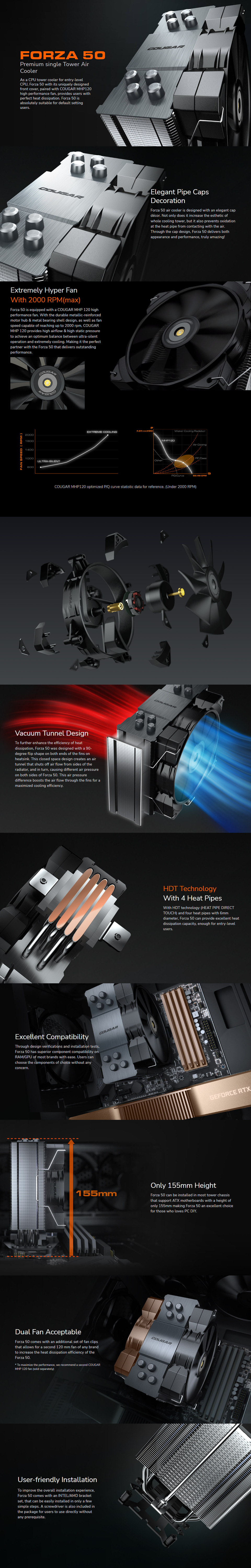 Cougar Forza 50 Essential CPU Cooler | Computer Alliance