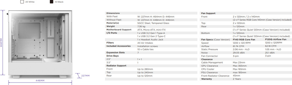 NZXT ATX H5 Flow RGB Edition All White CC-H51FW-R1 | Computer Alliance