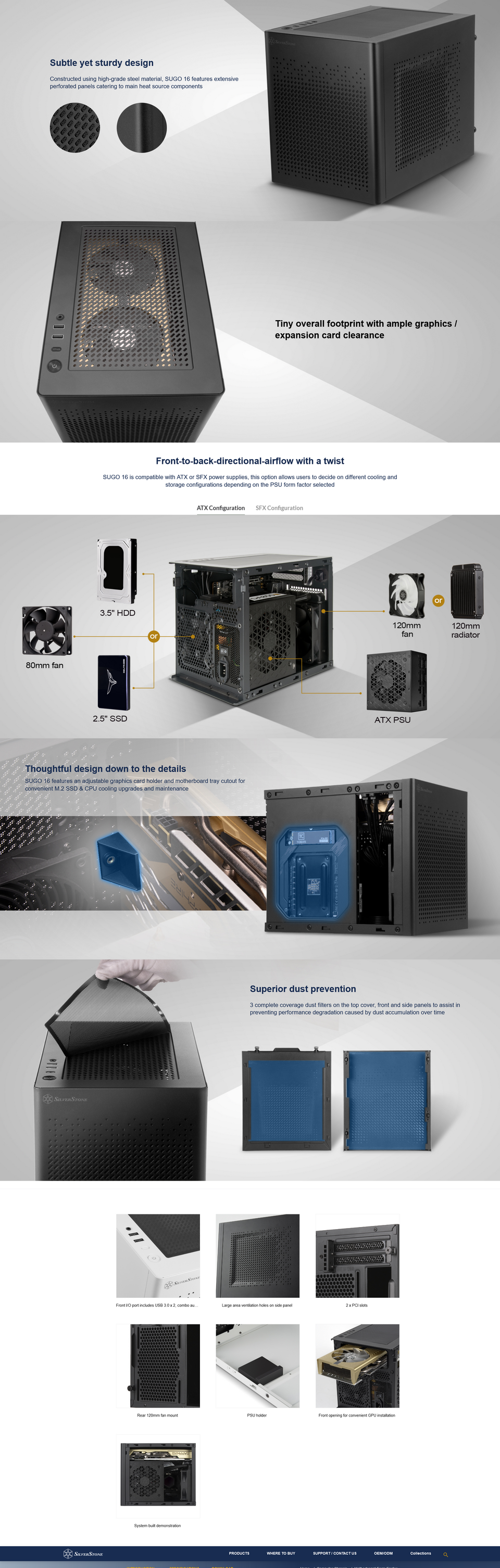 SilverStone Sugo Series SG16 White Mini ITX Case | Computer Alliance