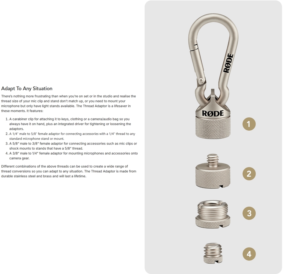 RODE Thread Adaptor Universal Thread Adaptor Kit | Computer Alliance
