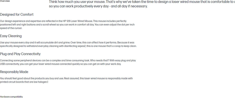 HP Wired 128 USB Laser Mouse Black 265D9AA | Computer Alliance