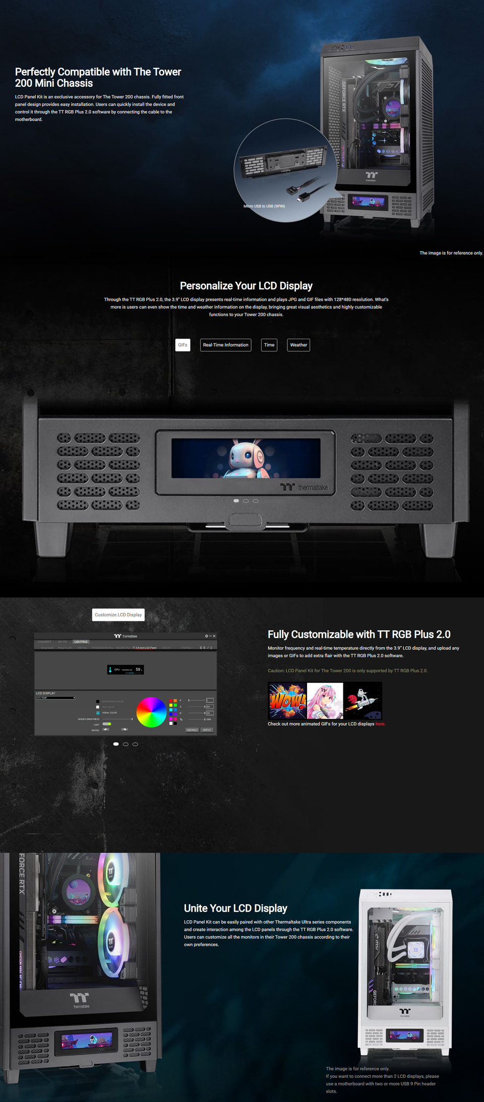 Thermaltake LCD Display Panel Kit AC-066-OO1NAN-A1 for The Tower 200 ...