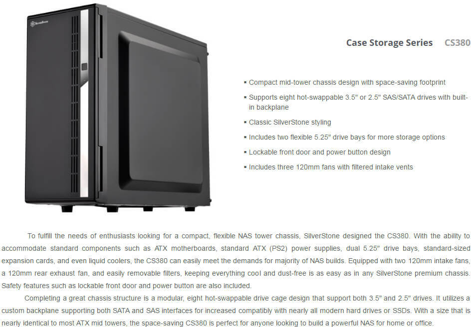 Silverstone CS380B Black ATX Case | Computer Alliance
