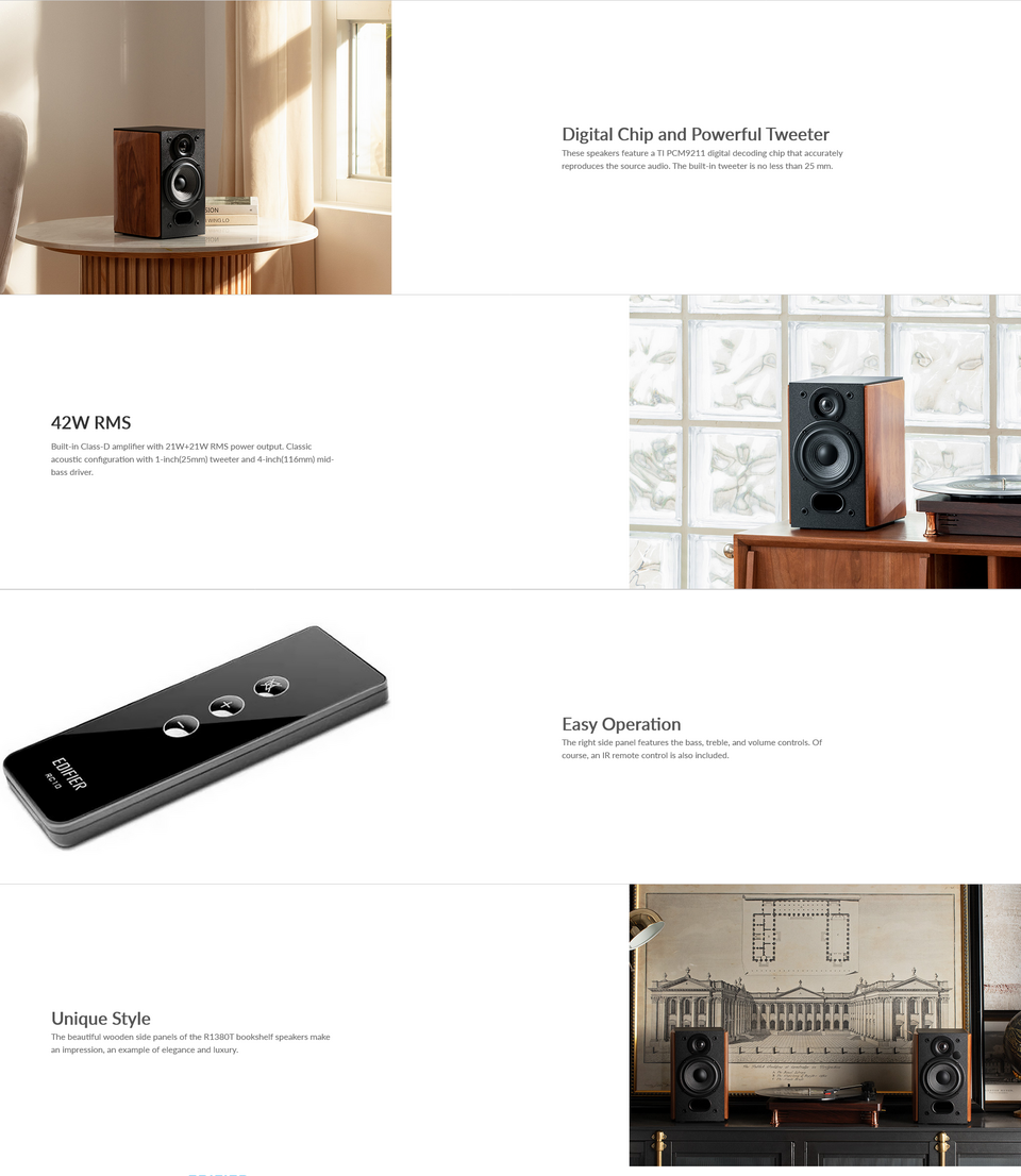 Edifier R1380T-BROWN 2.0 Studio Speakers | Computer Alliance