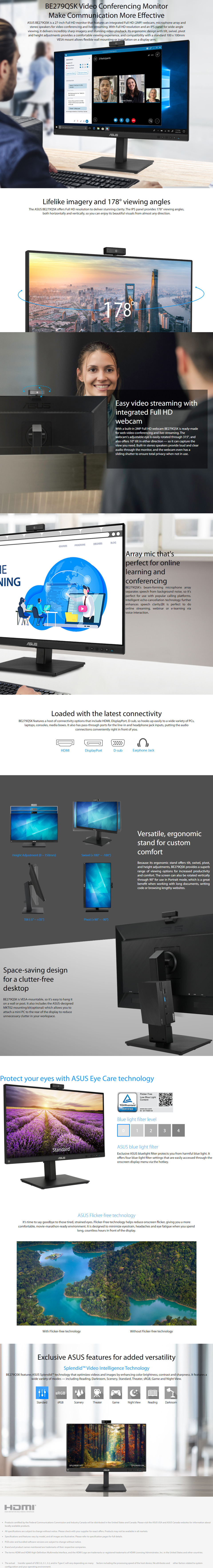 27" Asus BE279QSK FHD IPS Monitor with Webcam | Computer Alliance