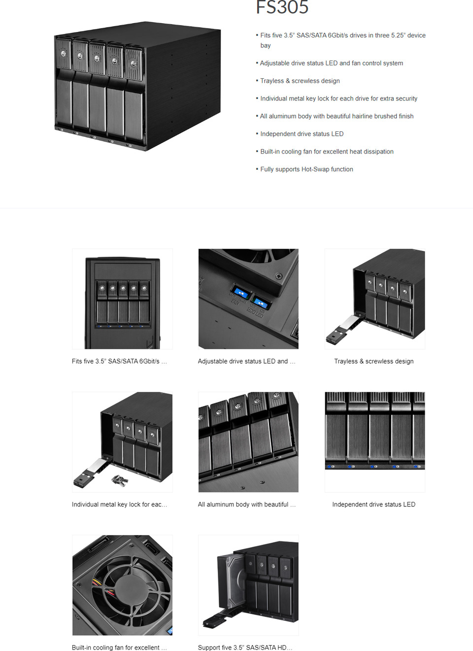 SilverStone 3x 5.25in Bay to 5x 3.5in SAS/SATA HDD Chassis Converter | CA