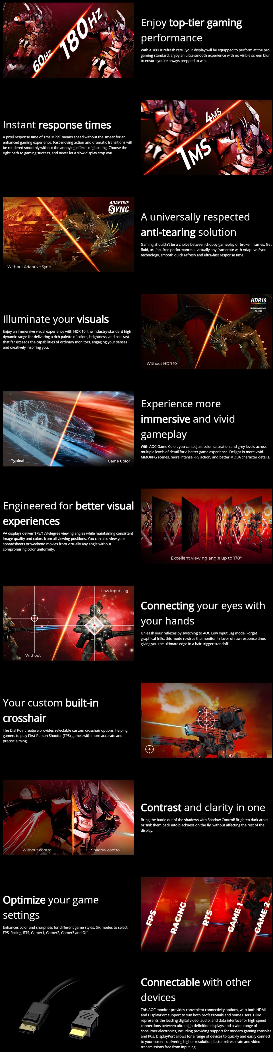 27" AOC 27G15N 180Hz FHD VA Gaming Monitor | Computer Alliance