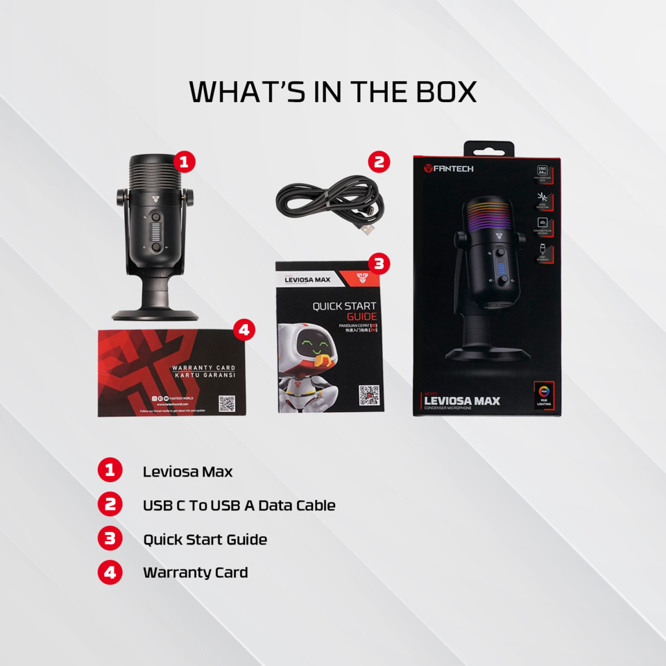 Fantech MCX03 Leviosa Max USB Condenser Noise Reduction Microphone ...