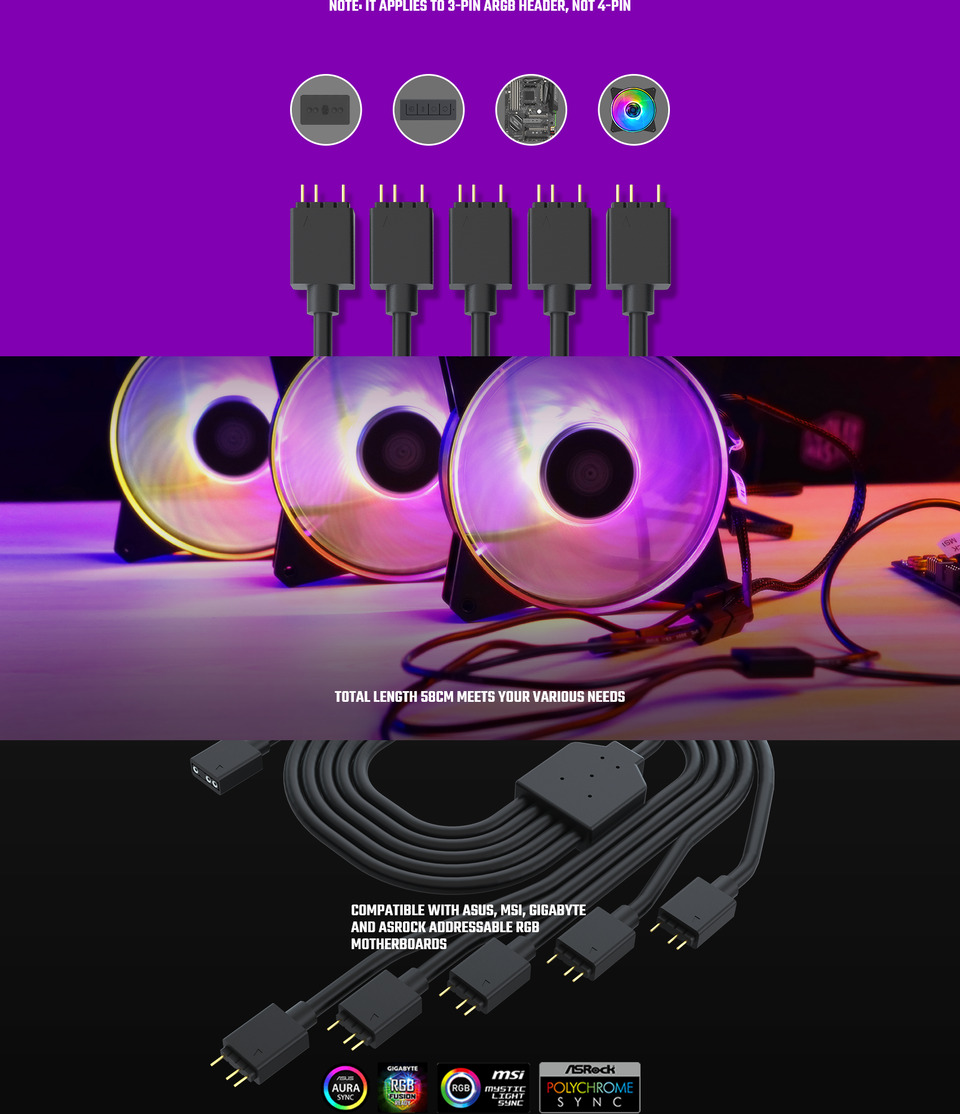 Cooler Master 1-TO-5 RGB SPLITTER CABLE MFX-AWHN-1NNN5-R1 | CA