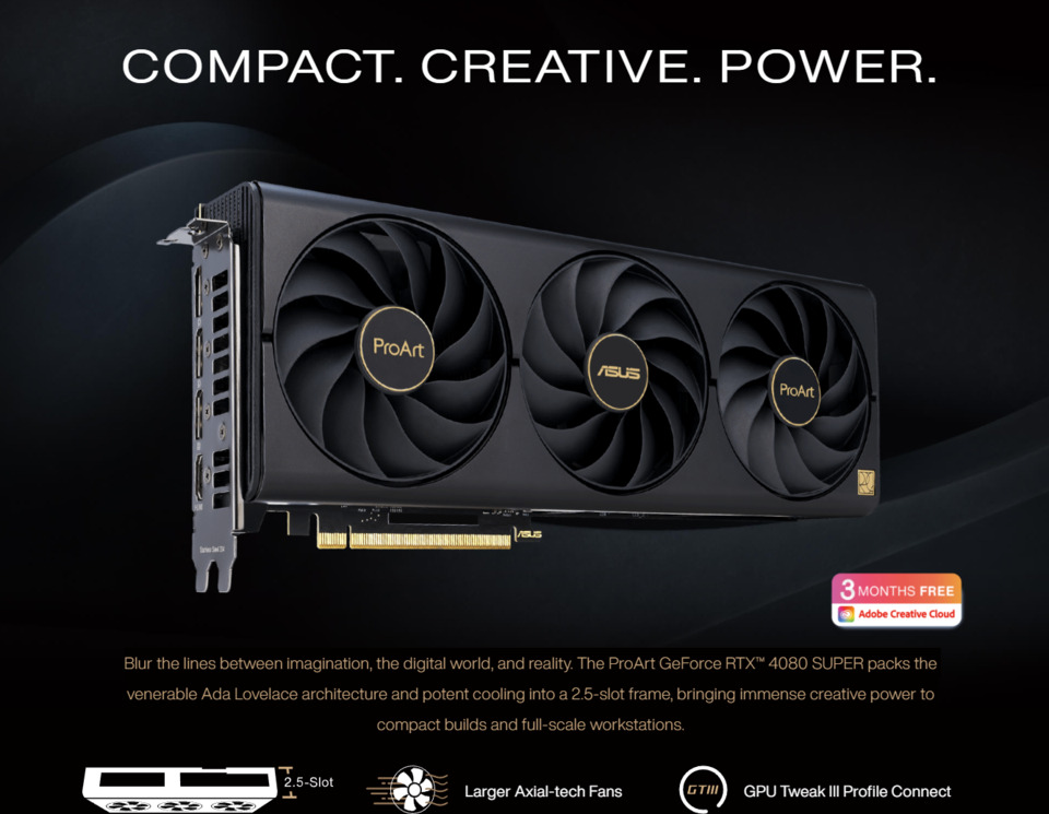 ASUS ProArt RTX 4080 Super OC 16GB Graphics Card | Computer Alliance