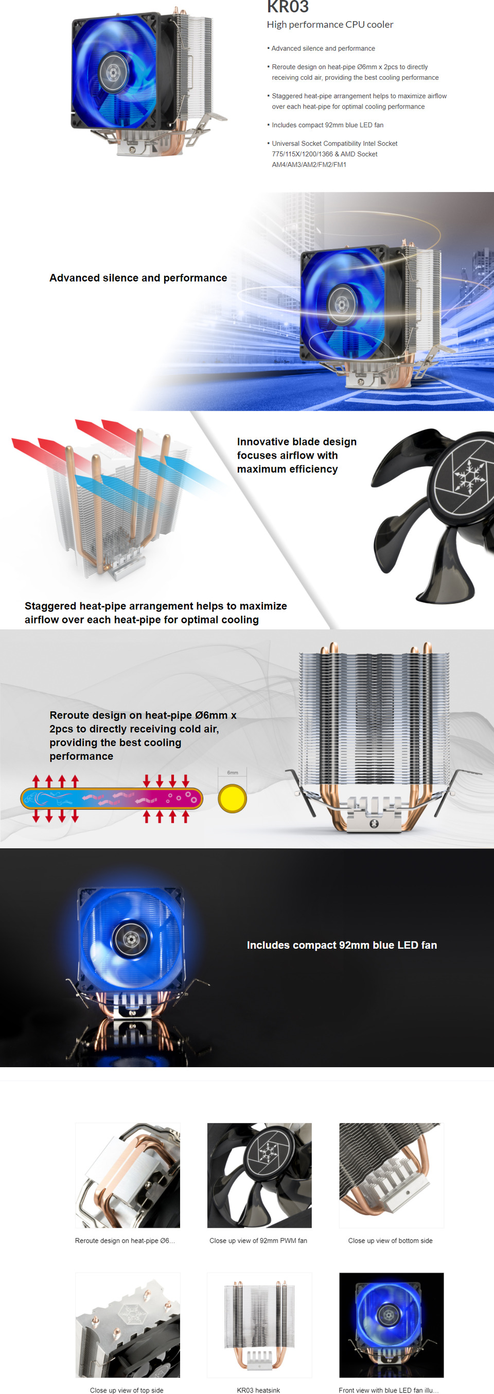 SilverStone KR03 2 Heat Pipe CPU Cooler | Computer Alliance