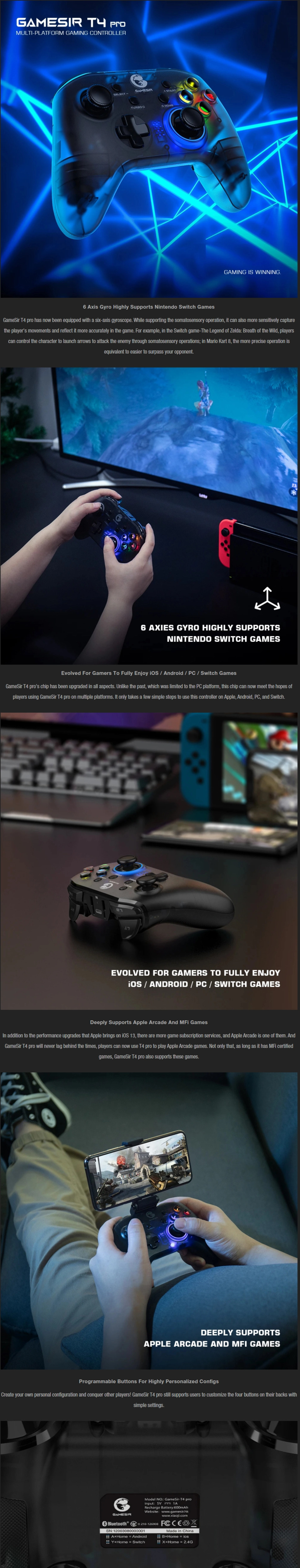 GameSir T4 Pro Multi-Platform Gamepad GAS-T4-Pro | Computer Alliance