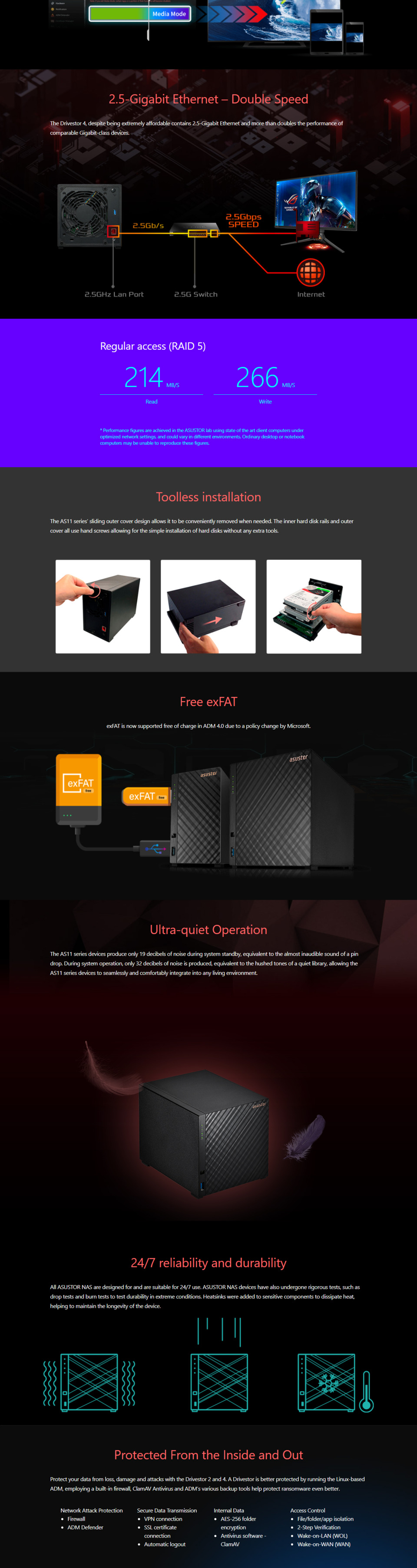 4 Bay Asustor DRIVESTOR 4 2.5Gb NAS Unit | Computer Alliance