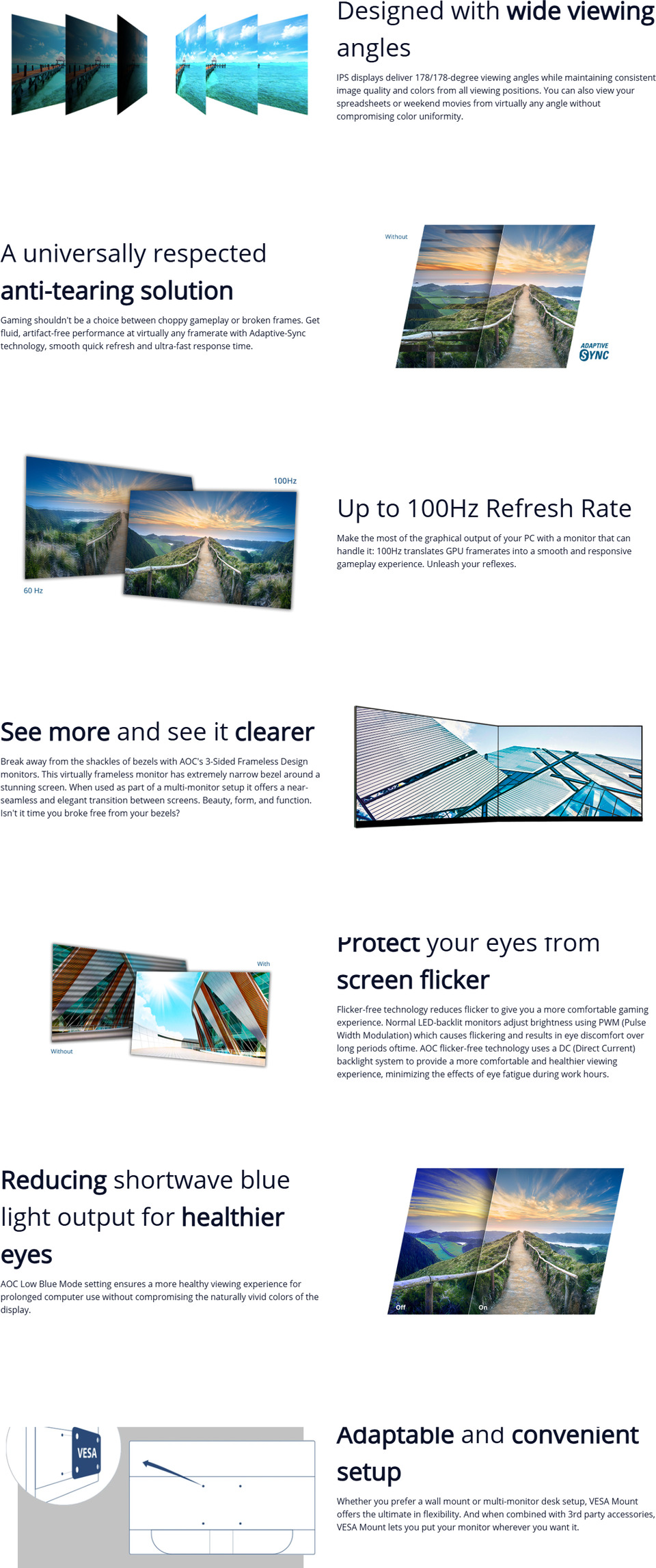 23.8" AOC 24B15H2 FHD 100Hz IPS Monitor | Computer Alliance