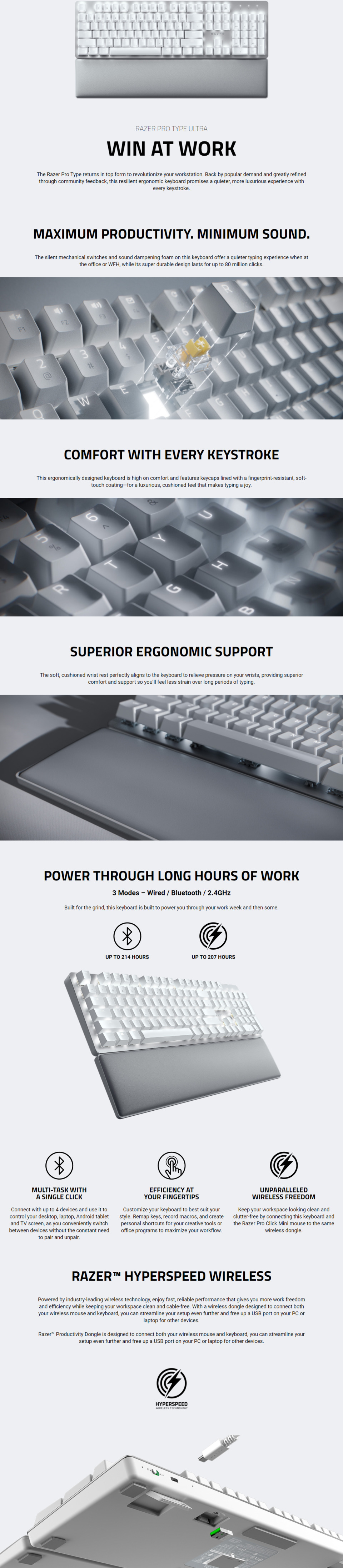 Razer Pro Type Ultra Yellow Switch Wireless Mechanical RZ03-04110100 ...