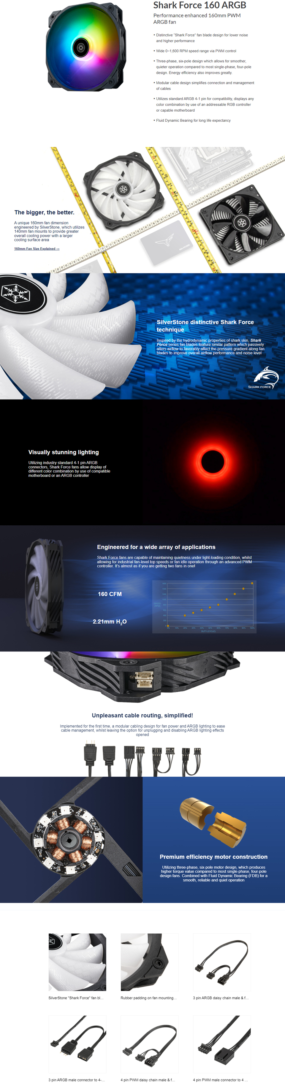SilverStone Performance enhanced 160mm PWM ARGB fan | Computer Alliance