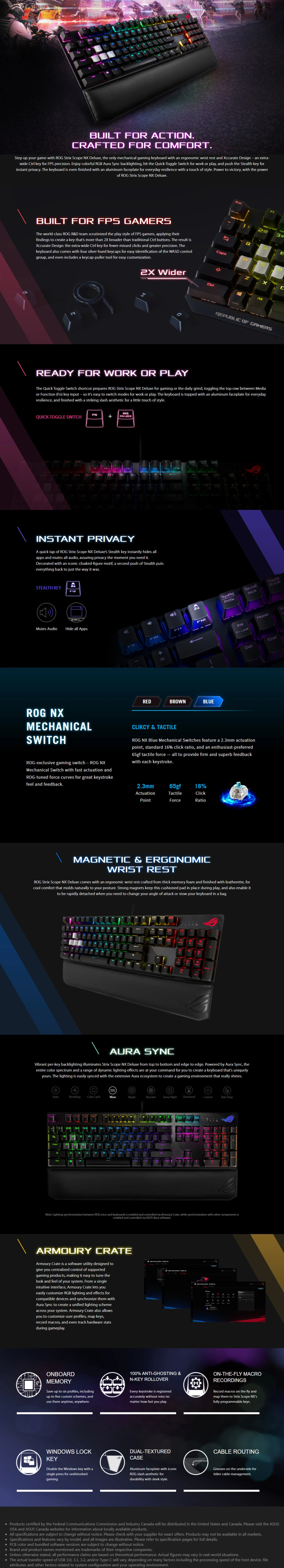 ASUS XA04 ROG STRIX SCOPE NX Deluxe Brown Switch RGB Wired Mechanical ...