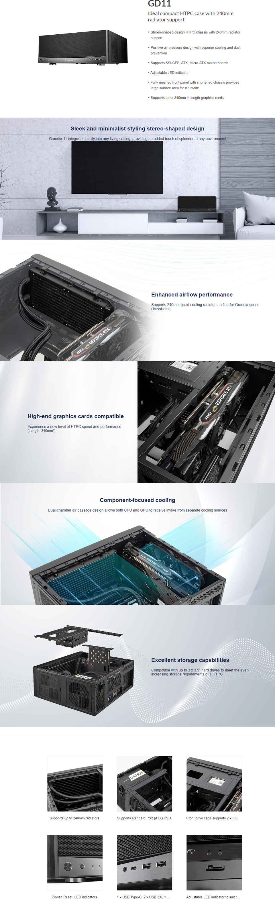 Silverstone GD11B Black 4U Rackmount Case No PSU | Computer Alliance