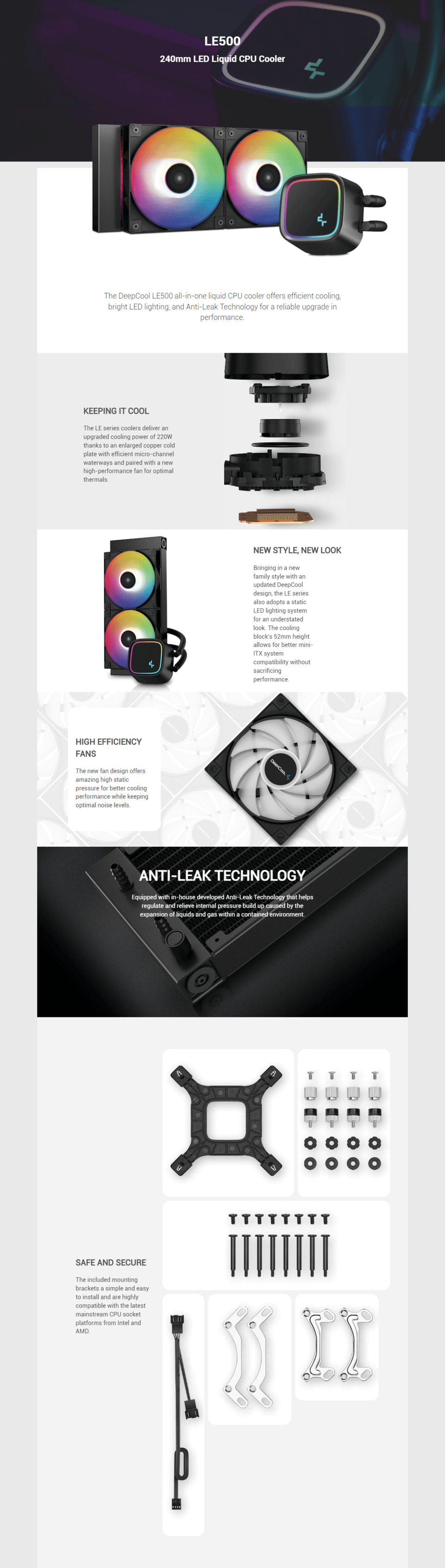 Deepcool LE500 240mm R-LE500-BKLNMC-G-1 Liquid Cooler | Computer Alliance