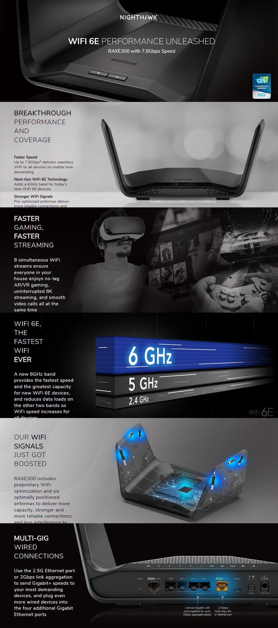 Netgear Nighthawk 8-Stream Wireless-AXE7800 Gigabit Router RAXE300 ...