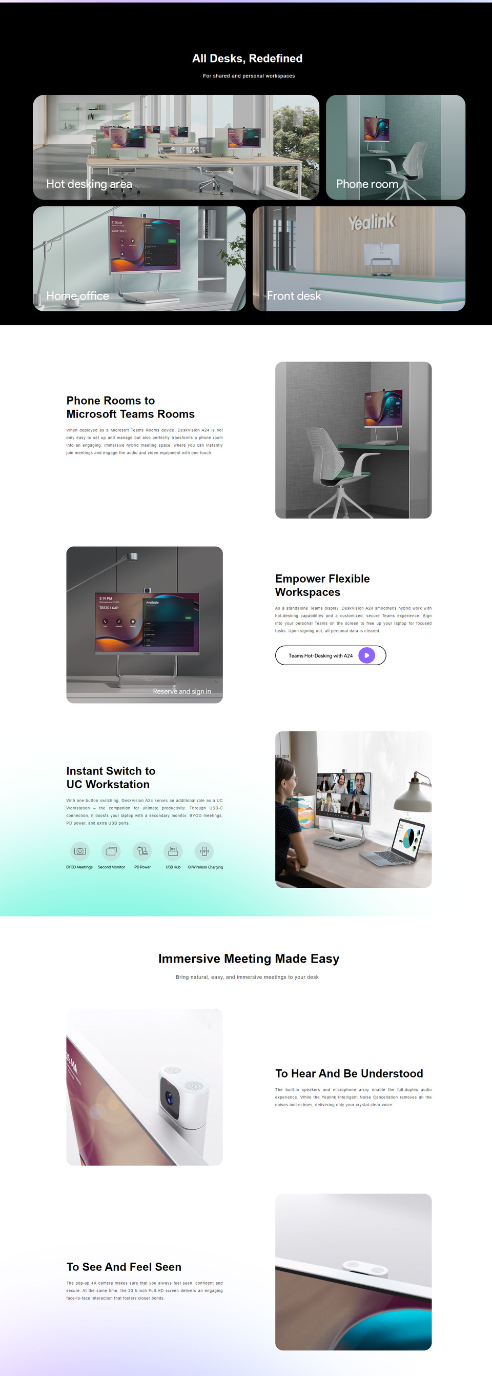 24" Yealink DeskVision Microsoft Teams Display - A24 | CA