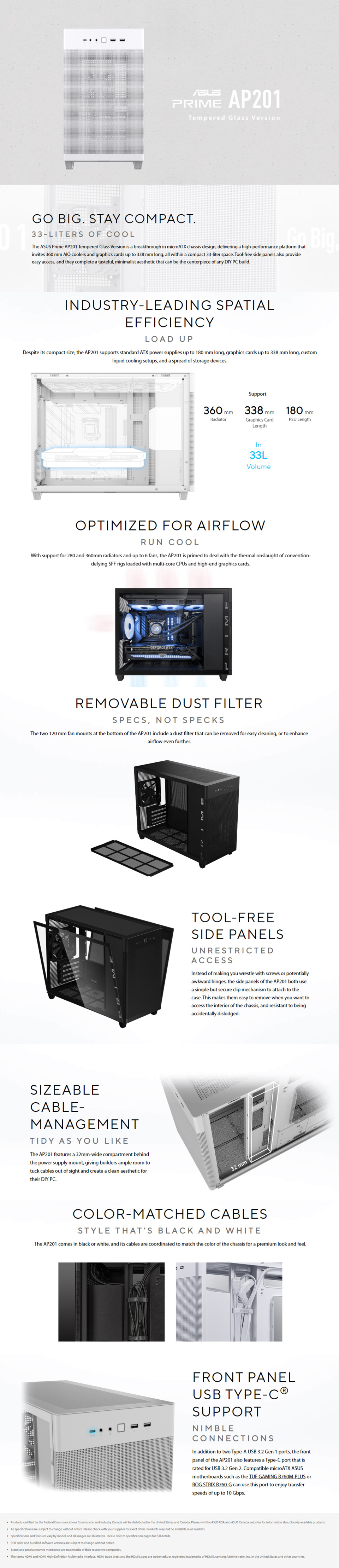 ASUS MicroATX PRIME AP201-BK TG Black TG Case | Computer Alliance