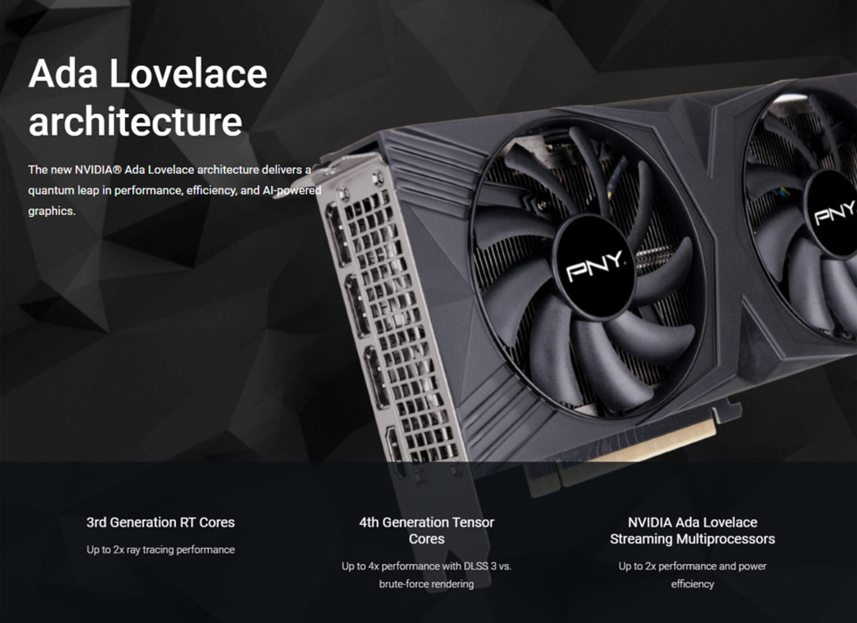 PNY RTX 4070 12GB VERTO Dual Fan Graphics Card VCG407012DFXPB1 | CA