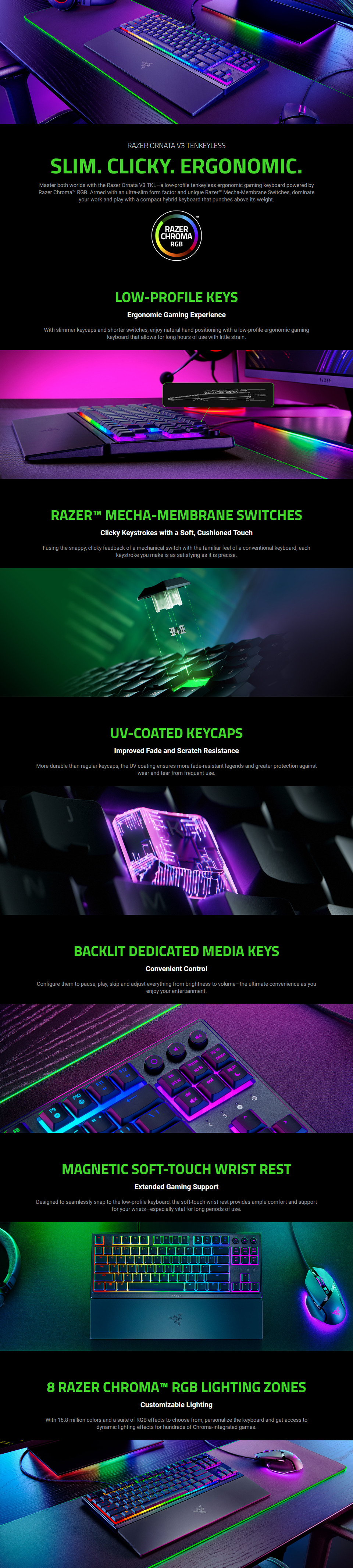 Razer Ornata V3 TKL Low Profile Gaming Keyboard | Computer Alliance