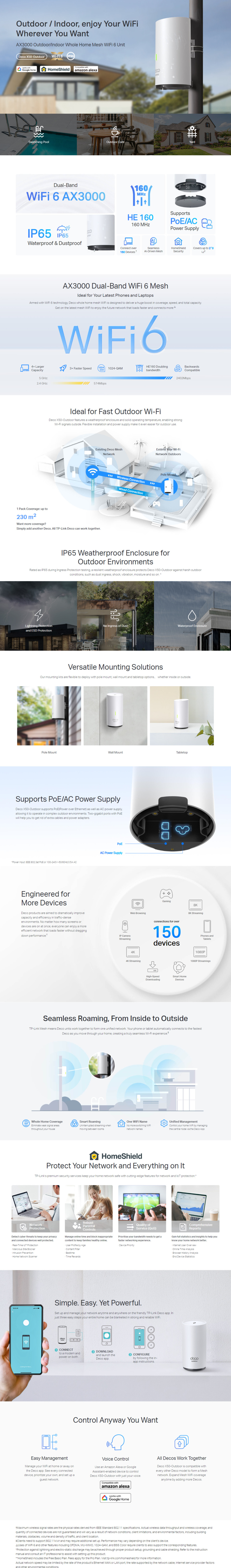 TP-Link Deco X50 Outdoor 1 Pack Wireless-AX3000 Whole Home Mesh System | CA