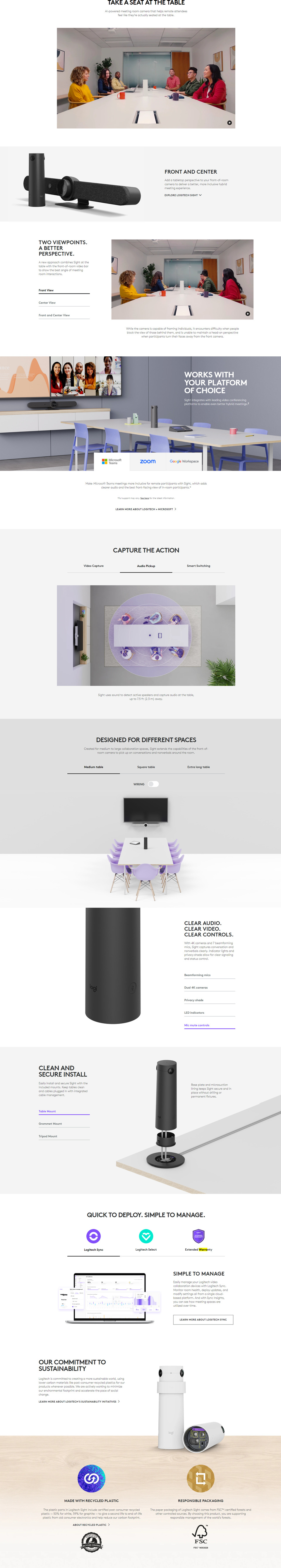 Logitech Sight Tabletop Multi-Participant Conference Camera 960-001510 | CA