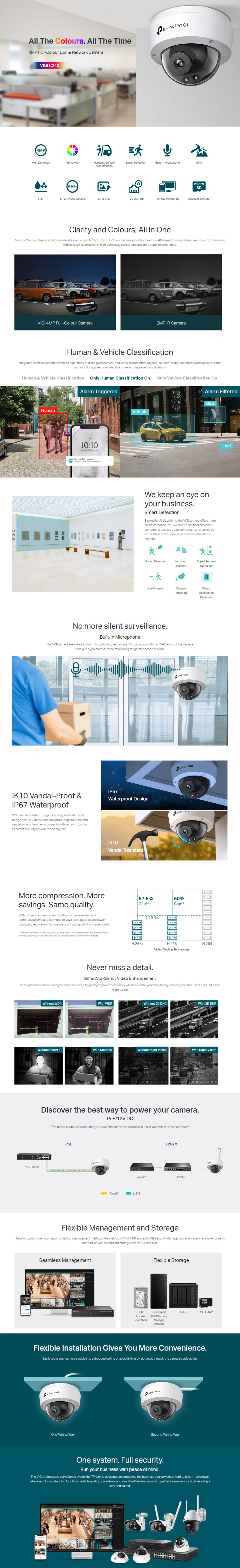 TP-Link VIGI C240(4mm) 4MP Full-Colour Dome Network Camera | CA