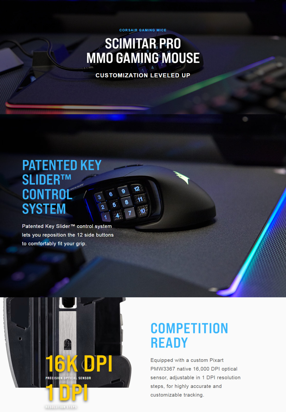 Corsair SCIMITAR PRO RGB MOBA/MMO Gaming Mouse | Computer Alliance