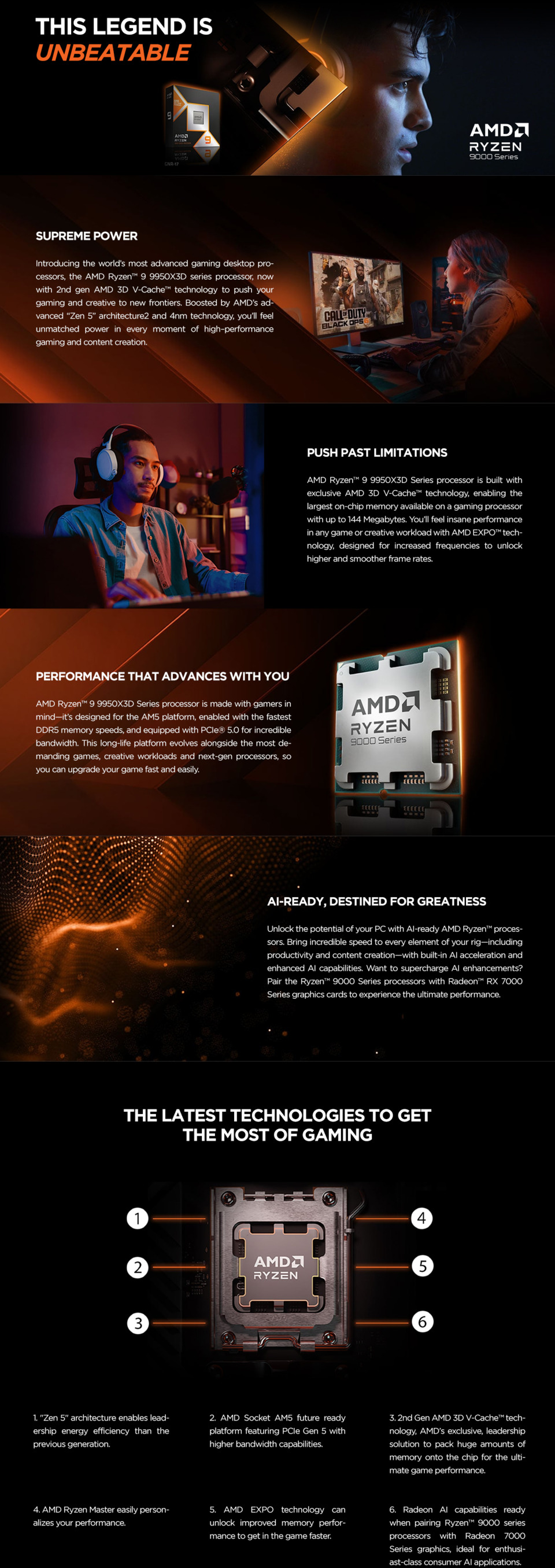 AMD AM5 Ryzen 9 9950X3D 16 Core 5.7GHz CPU | Computer Alliance