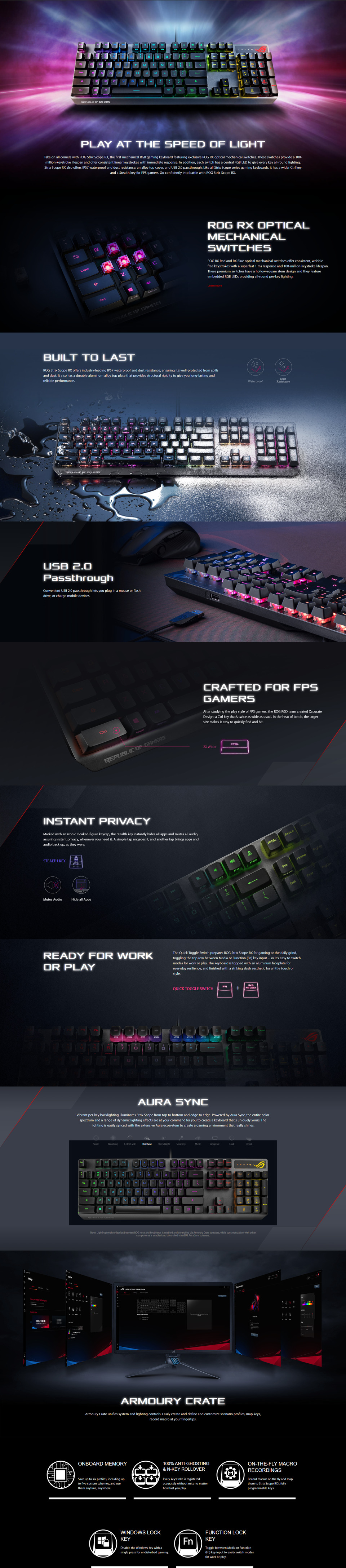 ASUS ROG Strix Scope RX Wired Clicky Mechanical Gaming Keyboard | CA