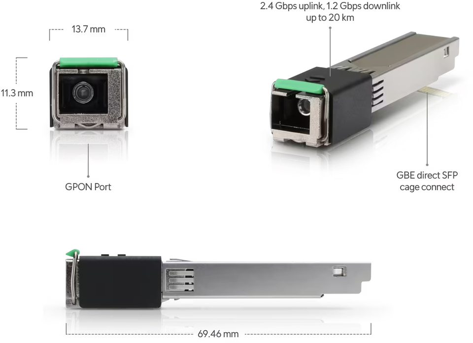 Ubiquiti UF-Instant Fiber Instant Compact CPE with SFP Interface | CA