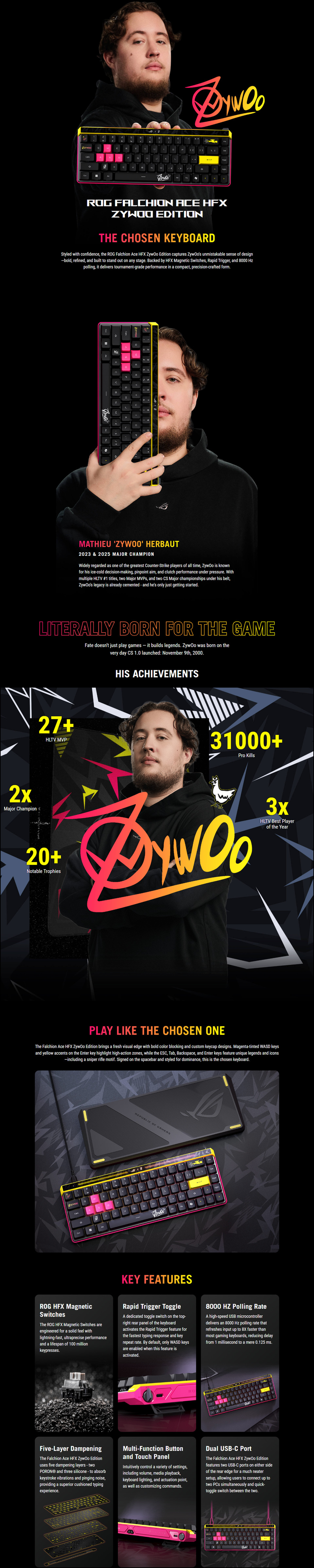 ASUS ROG Falchion Ace HFX ZyWoo Edition Mechanical Gaming Keyboard | CA