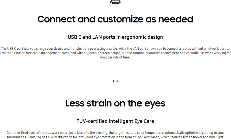 34" Samsung ViewFinity S65VC LS34C650VAEXXY Curved WQHD VA Webcam ...