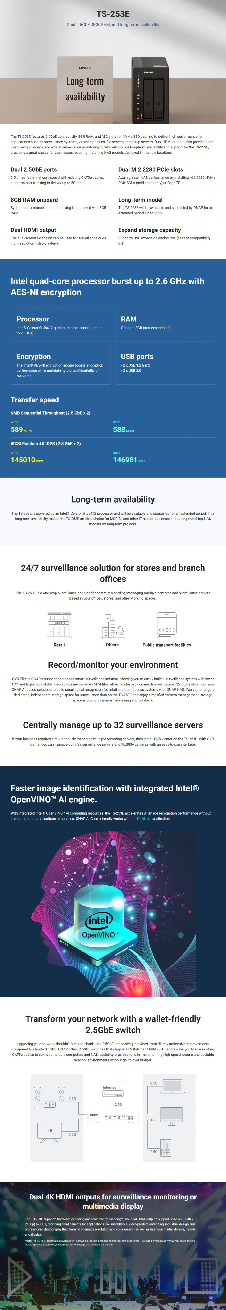 2 Bay QNAP TS-253E-8G 2.5Gbe NAS Unit | Computer Alliance