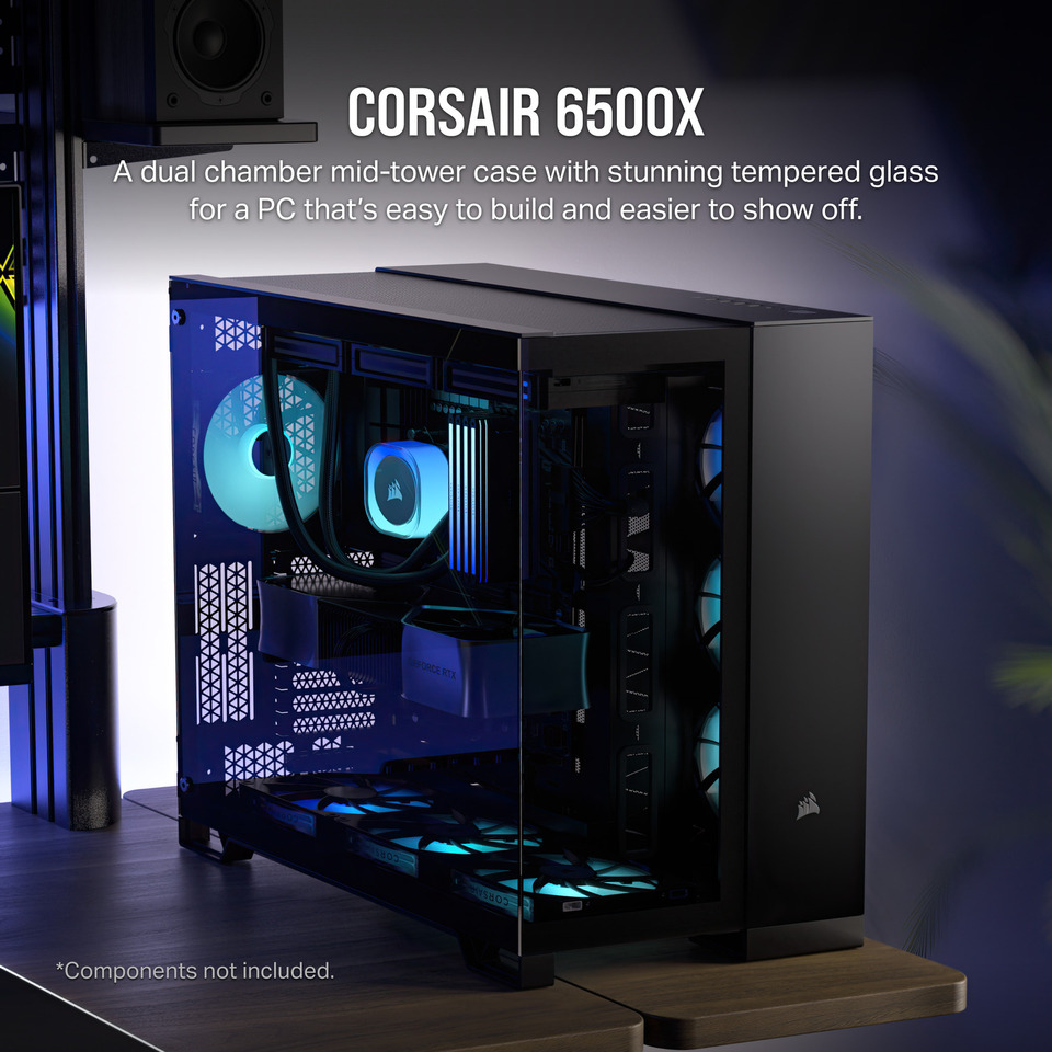 Corsair 6500X Mid-Tower Dual Chamber Black PC Case CC-9011257-WW | CA