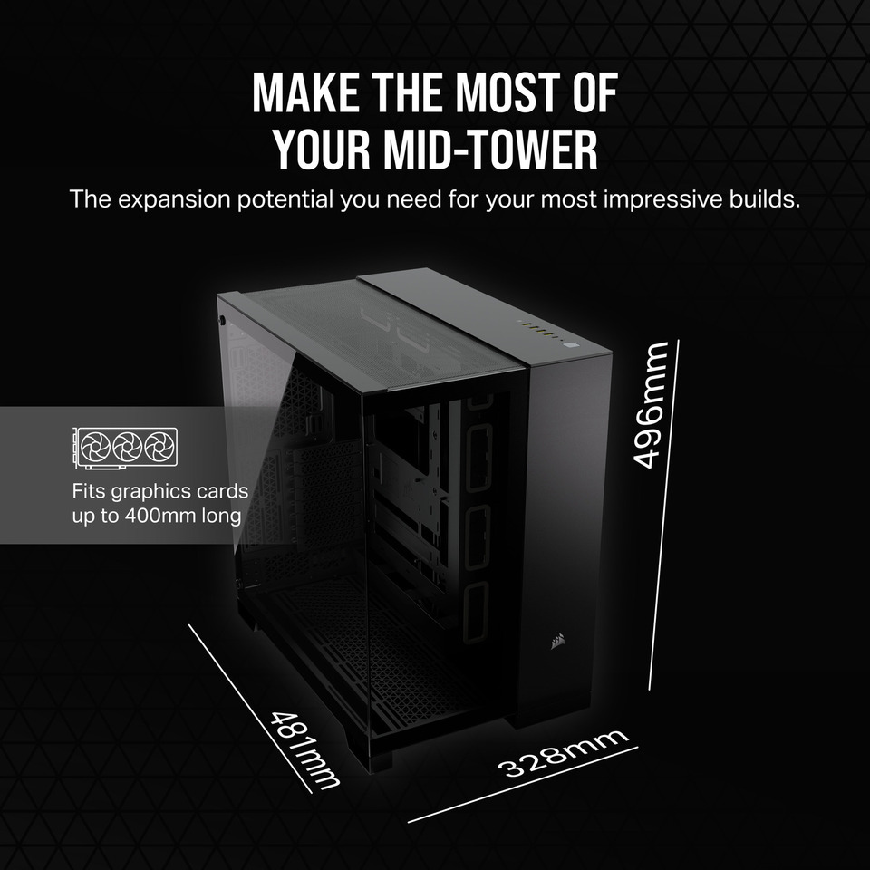 Corsair 6500X Mid-Tower Dual Chamber Black PC Case CC-9011257-WW | CA