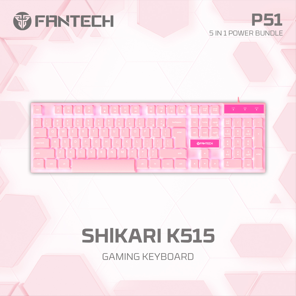 Fantech Gaming PC 5-in-1 Pink Keyboard Combo with Mouse/Mousepad ...