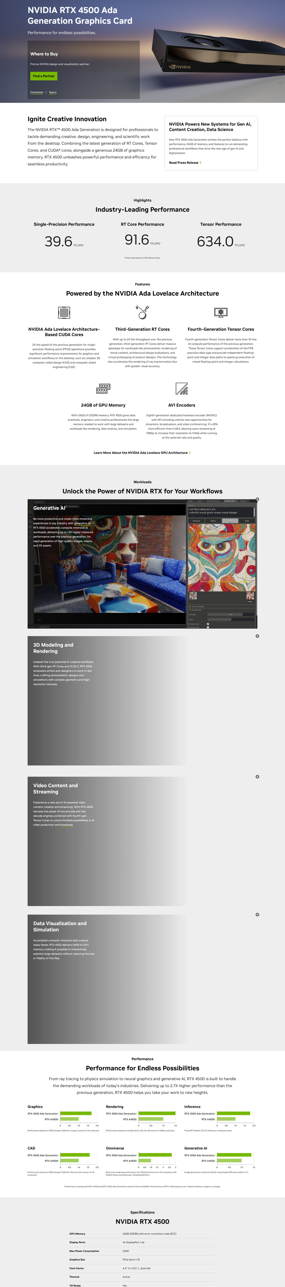 NVIDIA RTX 4500 ADA 24GB GDDR6 Graphics Card | Computer Alliance