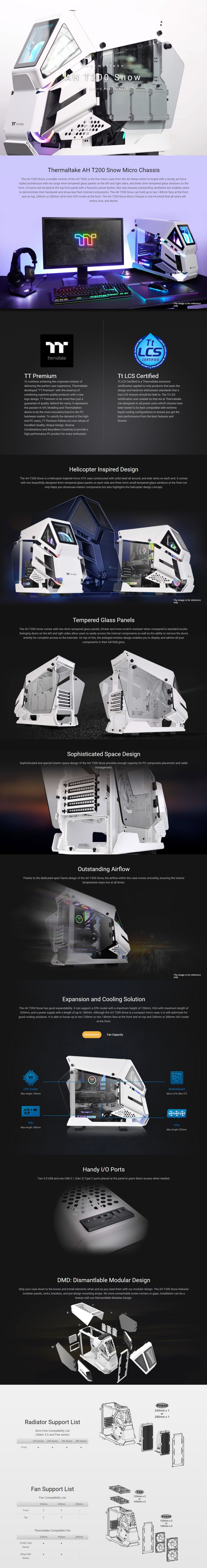 Thermaltake MicroATX AH T200 Case White CA-1R4-00S6WN-00 | CA