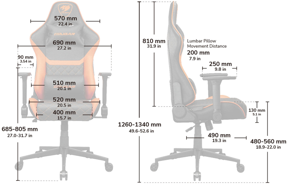 Cougar Armor One V2 Gold Gaming Chair | Computer Alliance