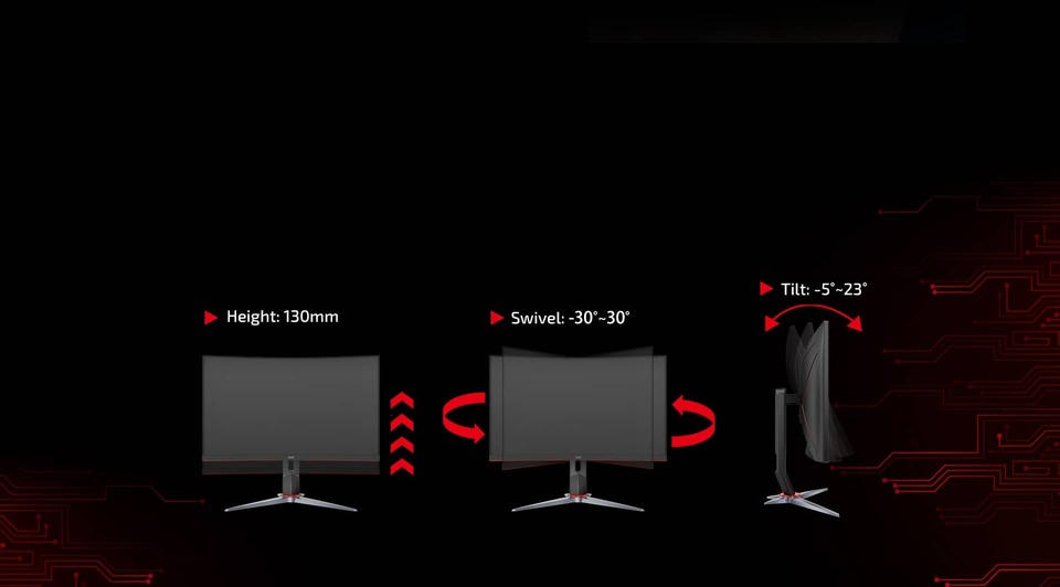 27" AOC CQ27G2 QHD 144hz FreeSync Curved Monitor with Height Adjust | CA