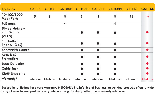 16 Port Gigabit Netgear GS116E PROSAFE PLUS Switch | Computer Alliance