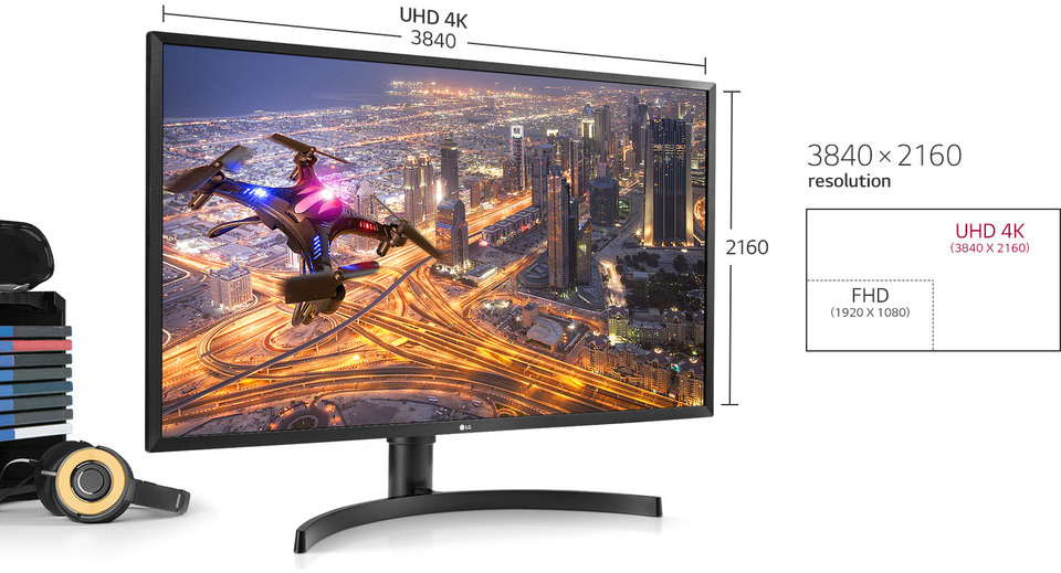 32" LG 32UK550-B 4K UHD 3840x2160 VA LED Monitor HDR10 with Speakers ...