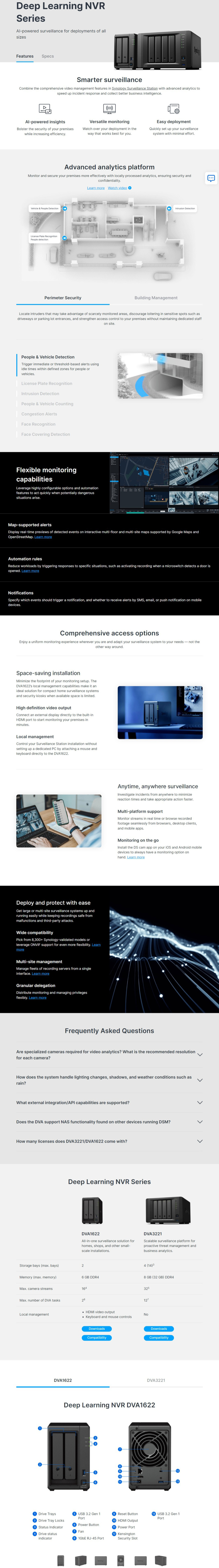 2 Bay Synology DVA1622 Network Video Recorder (up to 16 Cameras) | CA