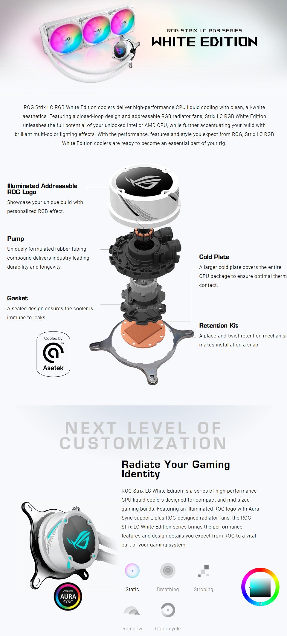 ASUS ROG STRIX LC 240 RGB White Edition Liquid CPU Cooler | CA