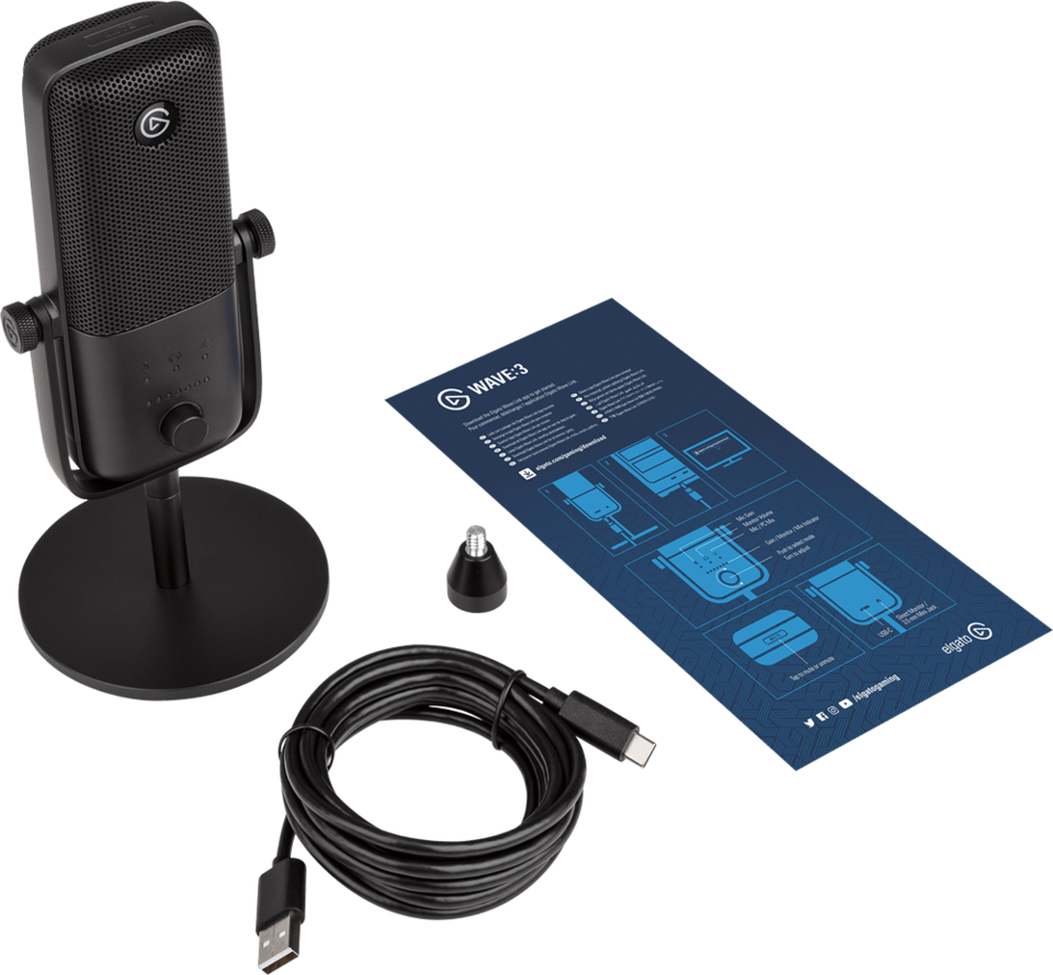 Elgato Wave:3 Cardioid Condenser USB Microphone 10MAB9901 | CA